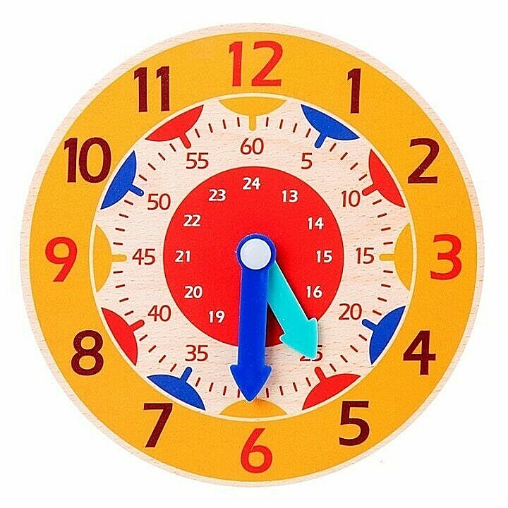 Montessori Wooden clock Children's toys Colorful educational clocks for ...