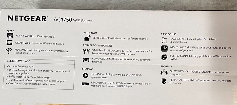 Netgear AC1750 Smart WiFi Router - 802.11 AC Dual Band Gigabit ...