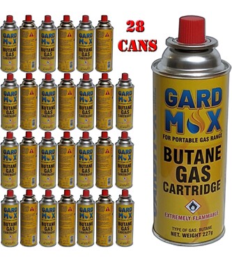 28 x BUTANE GAS CANISTER BOTTLE BBQ STOVE CAMPING REFILL CYLINDER ...