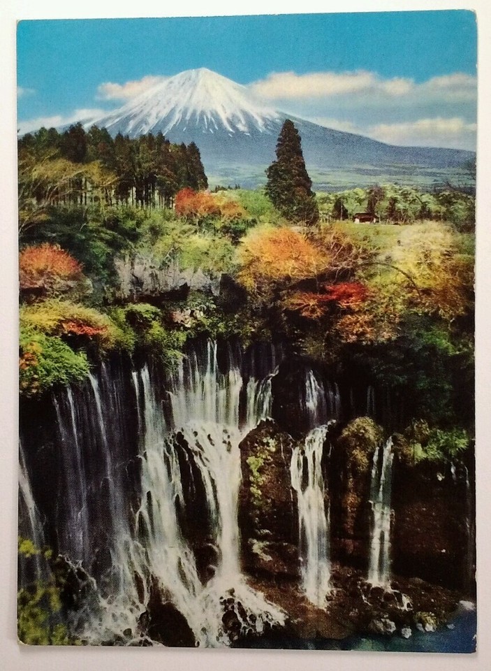 Postcard Japan Mid 1900s Rare Shiraito Water Falls Mt. Fuji Tokyo Kobe ...