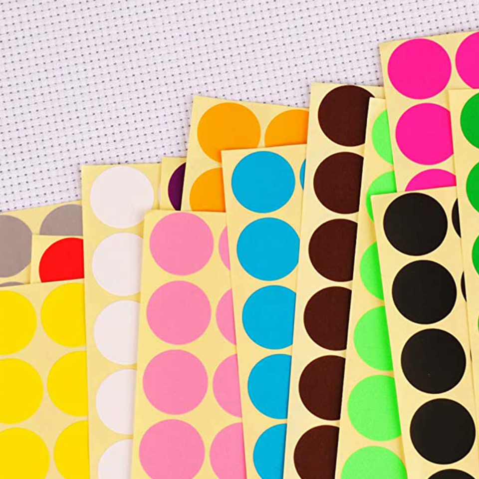 ANY SIZE Dot Stickers Round Sticky Dots Circular Sticky Labels Multi ...