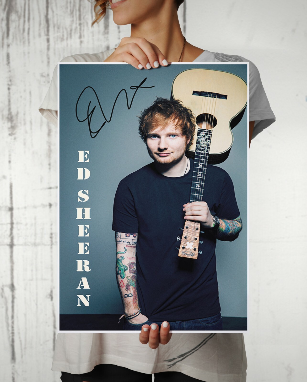 Ed Sheeran Autographed Music Poster Art Print. A3 A2 A1 Sizes Available ...