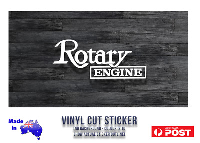 Mazda ROTARY ENGINE Vinyl Cut Decal Sticker WHITE 100mm FREE POST ...