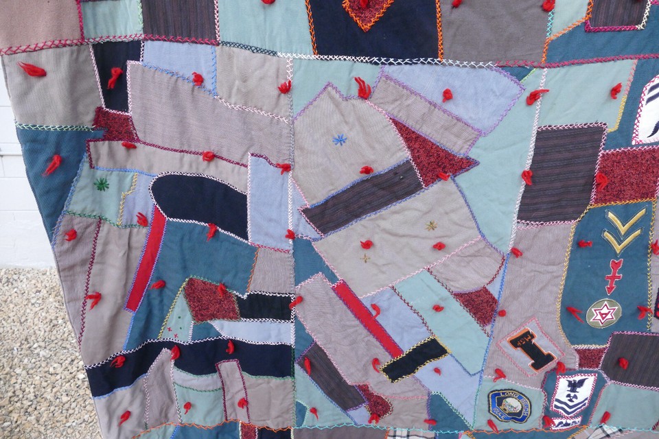 Vintage 1940s WW2 US Navy Veteran Military Patch Blanket Handmade Quilt ...