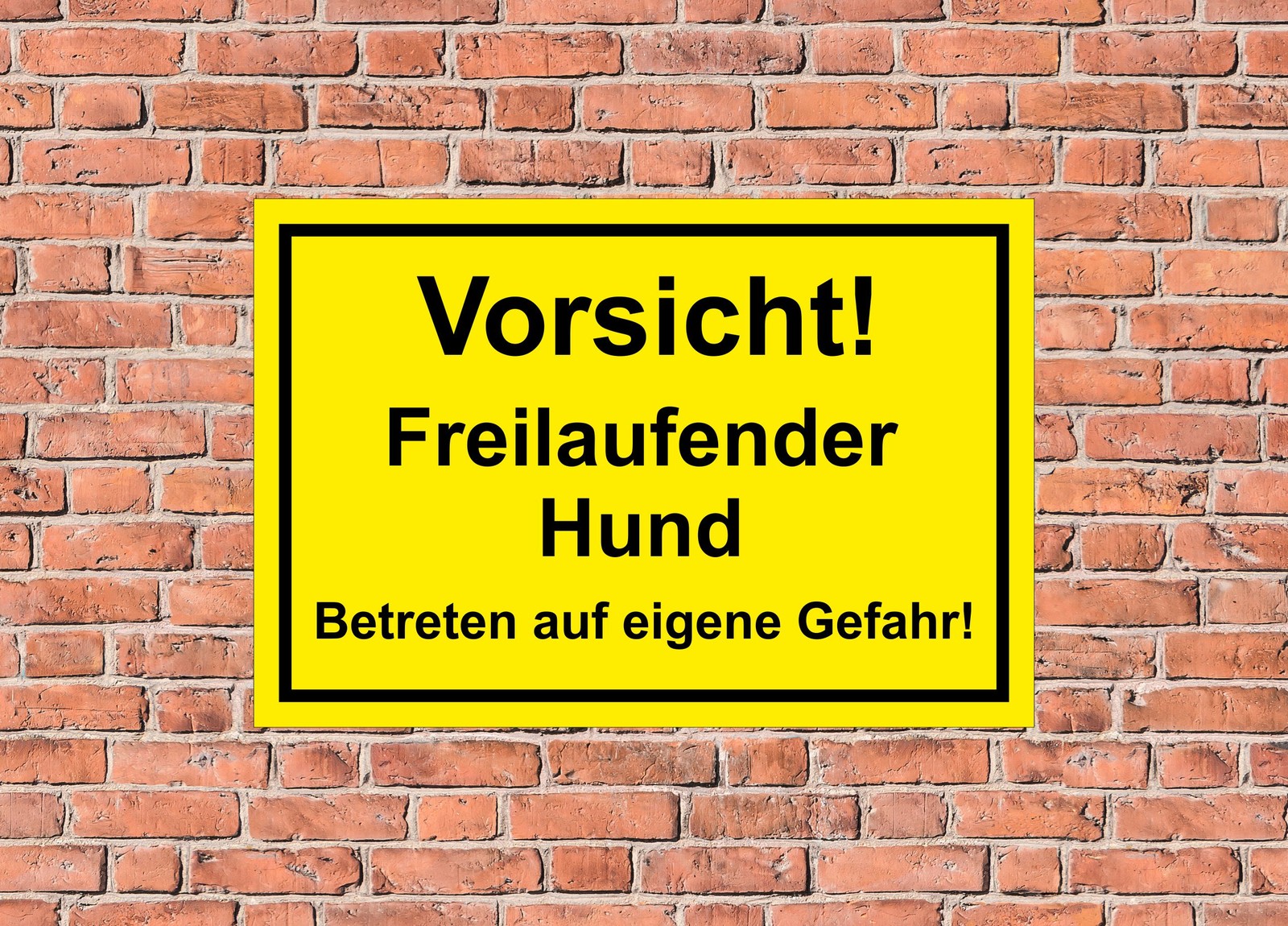 Schild Vorsicht Achtung Freilaufender Hund 30x20cm Warnschild Tür ...