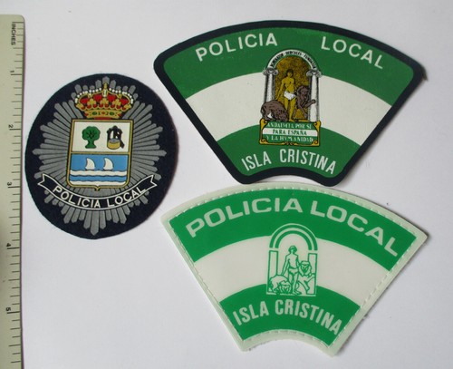 3 Vintage ISLA CRISTINA SPAIN POLICIA SPANISH POLICE PATCH Insignia ...