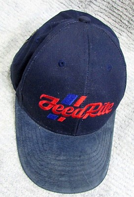 Vintage 90s Feed Rite Blue Red Embroidered Farm Seed Cap Strap Back ...