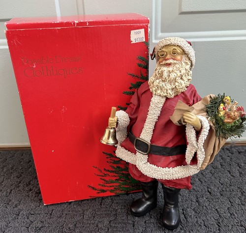 Clothtiques Possible Dreams Santa Bell Ringer Bag of Toys 10” Vtg 1988 ...
