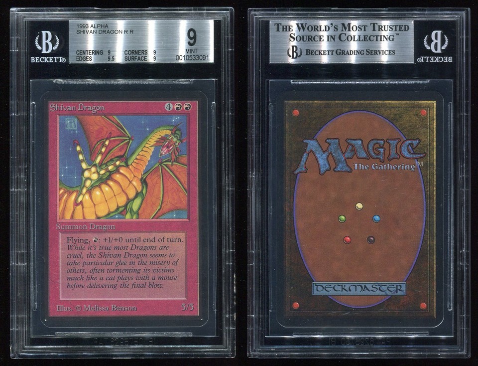 MTG Magic the Gathering - SHIVAN DRAGON - ALPHA Edition - BGS 9 QUAD+ ...