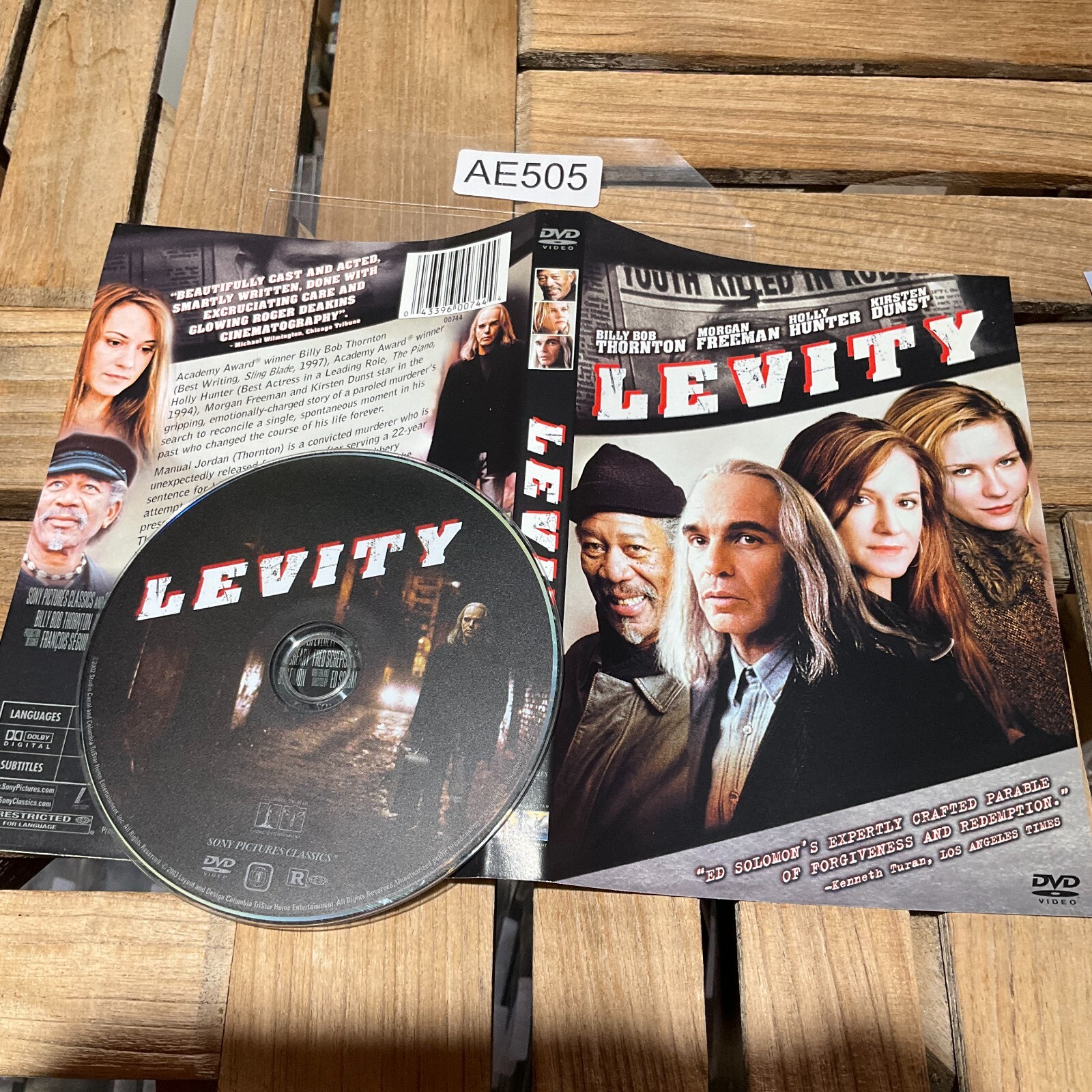 Levity (DVD, 2002) Widescreen. Morgan Freeman Holly No Case No Tracking ...