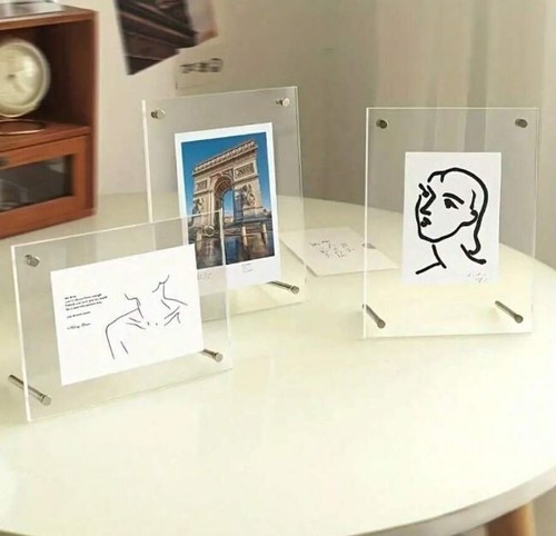 A5 Size Clear Perspex Acrylic Photo Frame Desk Pictures Poster Display ...