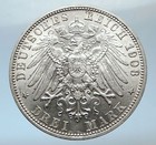 1908 GERMANY Bavaria Ruled by Otto I w Eagle Antique Silver 3 Marks ...