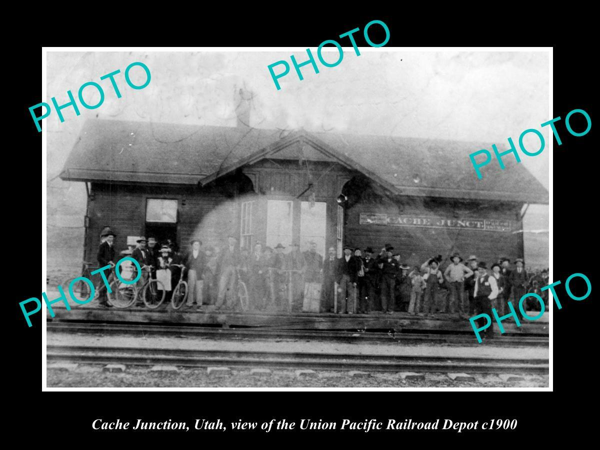 OLD 8x6 HISTORIC PHOTO OF CACHE JUNCTION UTAH THE U/P RAILROAD DEPOT ...