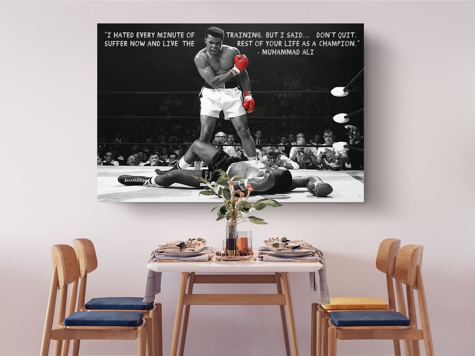 Muhammad Ali vs Sonny Liston Knock Out Canvas Print, Wall Art, Boxing ...