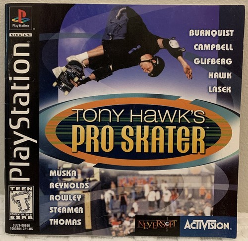 Tony Hawk Pro Skater Original Playstation (PS PS1) Instruction Booklet ...