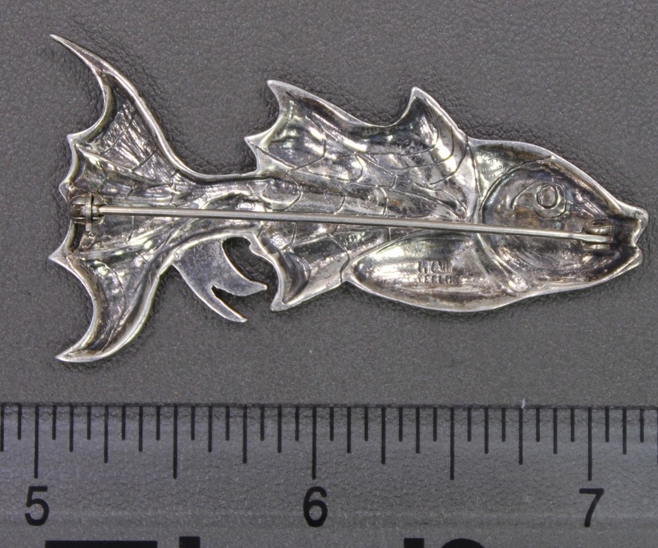 H&H Sterling Silver Fish Pin Brooch | eBay