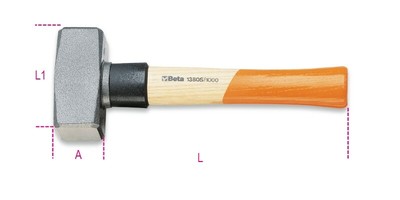 Beta Tools 1380S Mason's Club Hammer Sicherheit Kragen Holz Schaft 800g ...