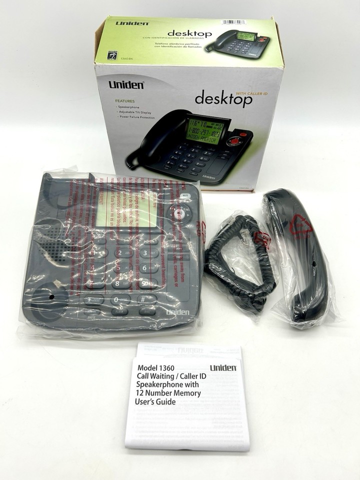New Open Box Uniden Desktop Corded Speaker Phone System W/ Caller ID ...