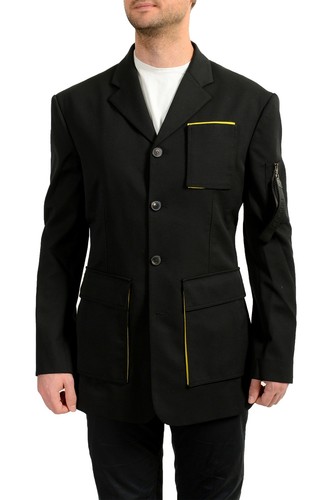 Scuderia Ferrari Men's Black Wool Button Down Sport Coat Blazer US 40 ...