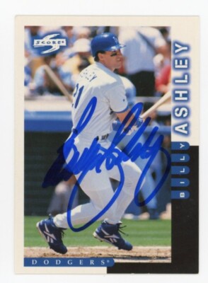 SIGNED BASEBALL CARD AUTO LOS ANGELES DODGERS BILLY ASHLEY 1998 SCORE ...