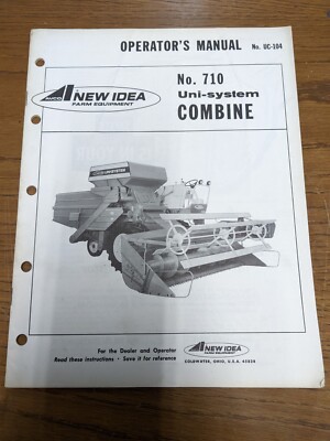 New Idea No.710 Uni-system Combine Operators Manual | eBay