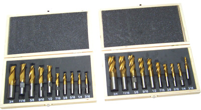 20 pcs Tin m2 hss Titanium Coated End Mill Set 2 & 4 Flutes Cutting ...