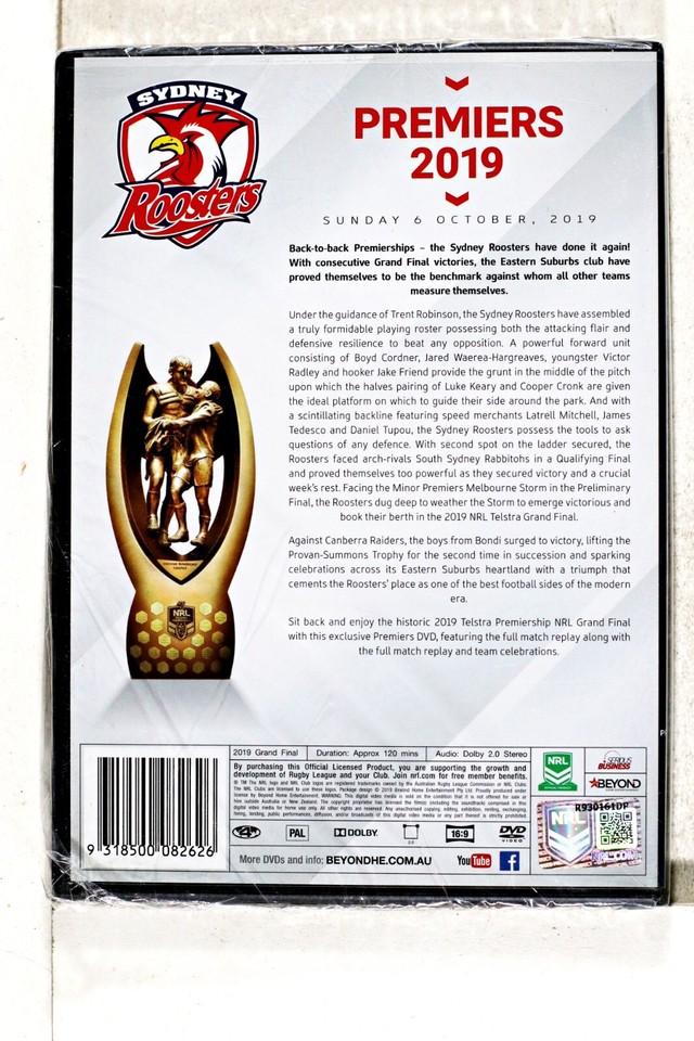 Nrl-Premiers 2019 (DVD 2019)-Region 4-New Sealed 9318500082626 | eBay UK