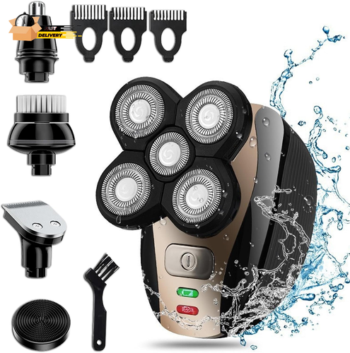 5-In-1 Rotary Electric Razor Bald Head Shaver | 4D Rechargeable and ...