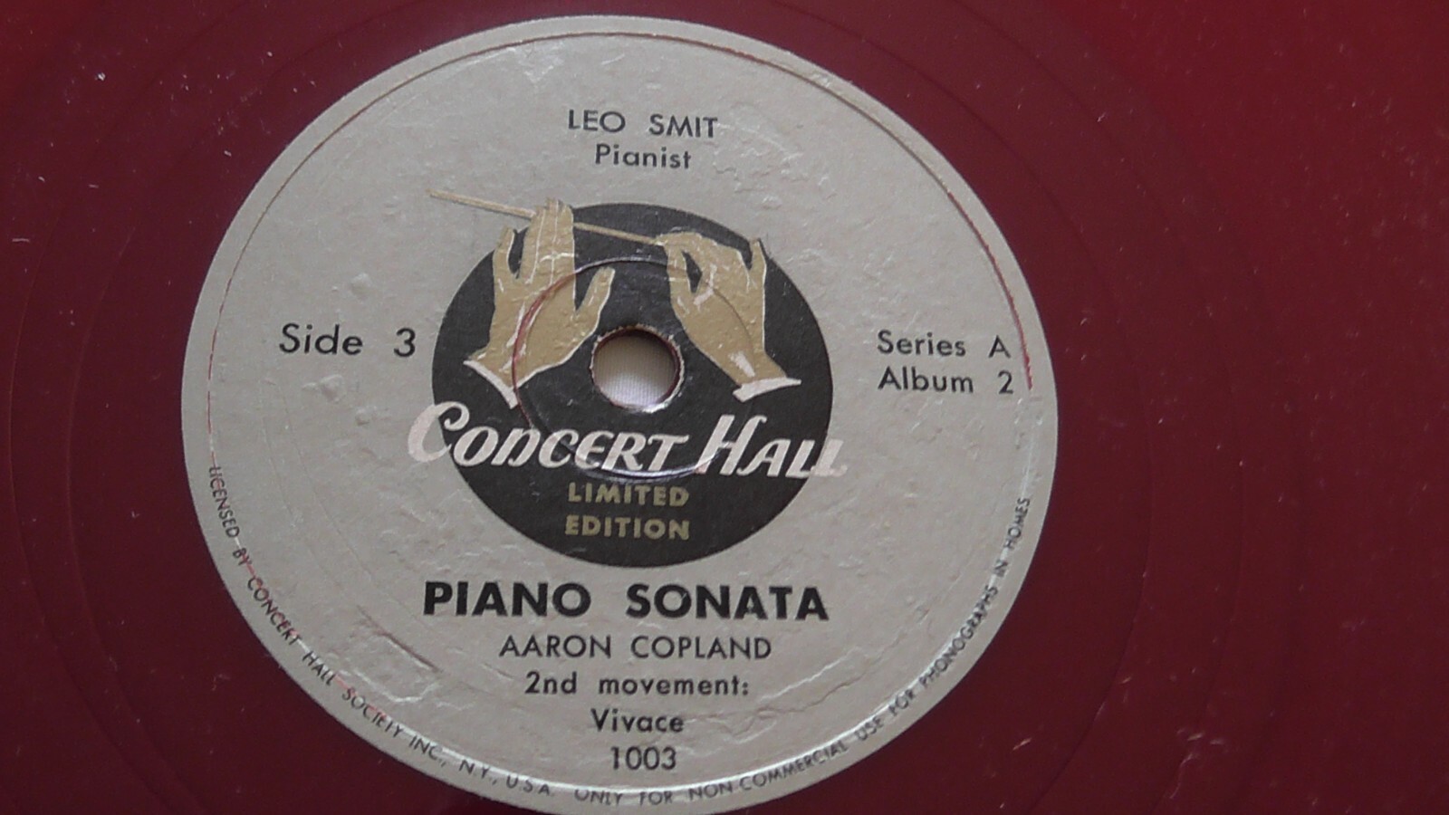 Arron Copland / Leo Smit - Concert Hall Records Set #A-2 Piano Sonata ...