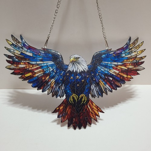 Multi-Color Acrylic American Bald Eagle Suncatcher 11" w X 9" h Inches w/Chain. | eBay