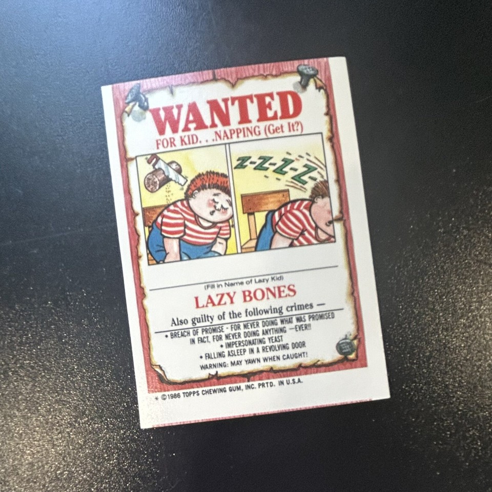 1986 Garbage Pail Kids Series 4 Shorned Sean 161a Misprint Error Card ...