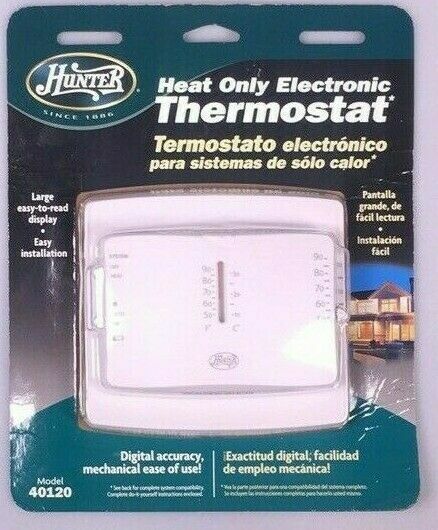 Hunter 40120 Electronic Mechanical Thermostat Heat Only for sale online ...