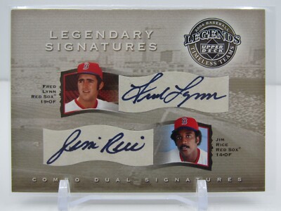 FRED LYNN/JIM RICE 2004 UPPER DECKLEGENDS TIMELESS TEAMS DUAL AUTO ...
