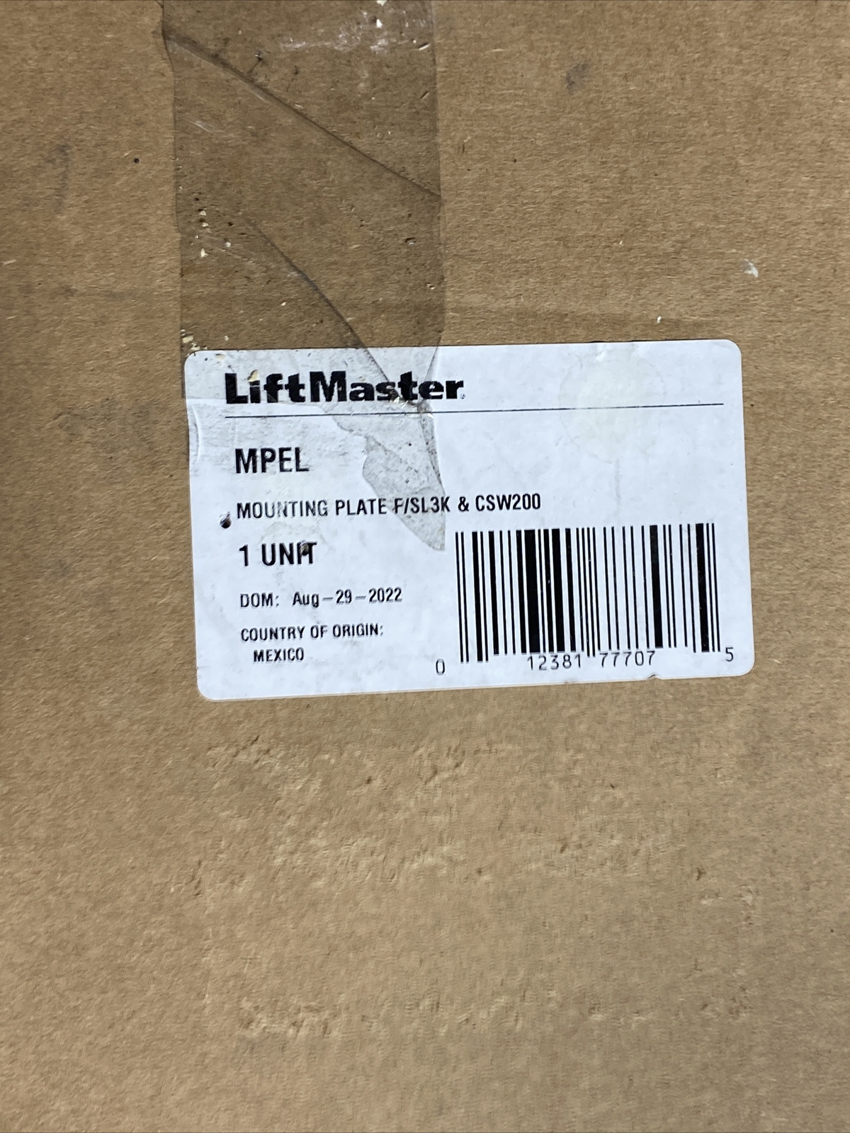 LiftMaster MPEL Mounting Plate Use With 5mkk7 and 5mkk8 for sale online ...
