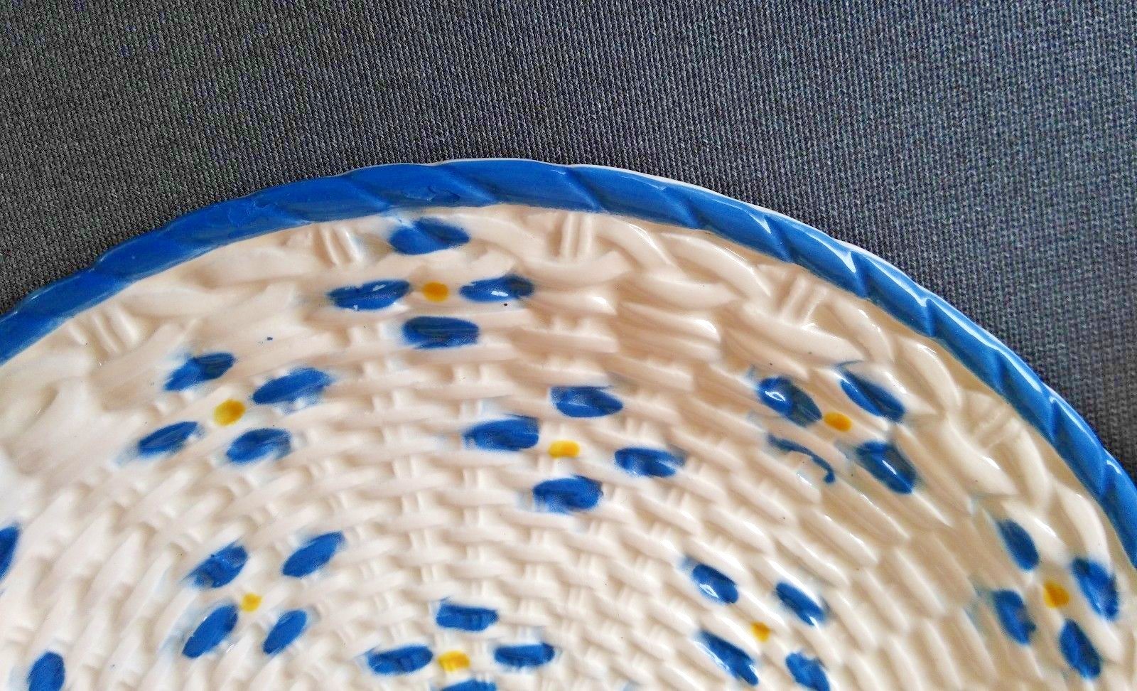 Vintage Schmid Design Folio Ceramic Basket Weave 8 1/4" Plates Hand ...