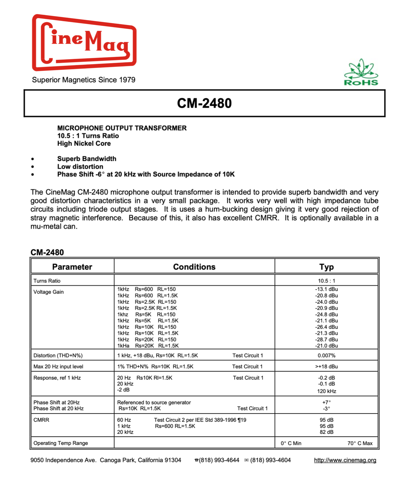 Cinemag CM-2480 MICROPHONE OUTPUT TRANSFORMER HST-11A Apex 460 Nady c12 ...