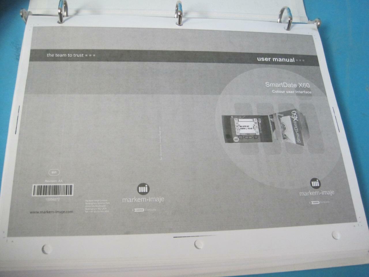 MARKEM IMAJE 1005627-11 SMARTDATE X60 OPERATION/INSTRUCTION MANUAL IN ...