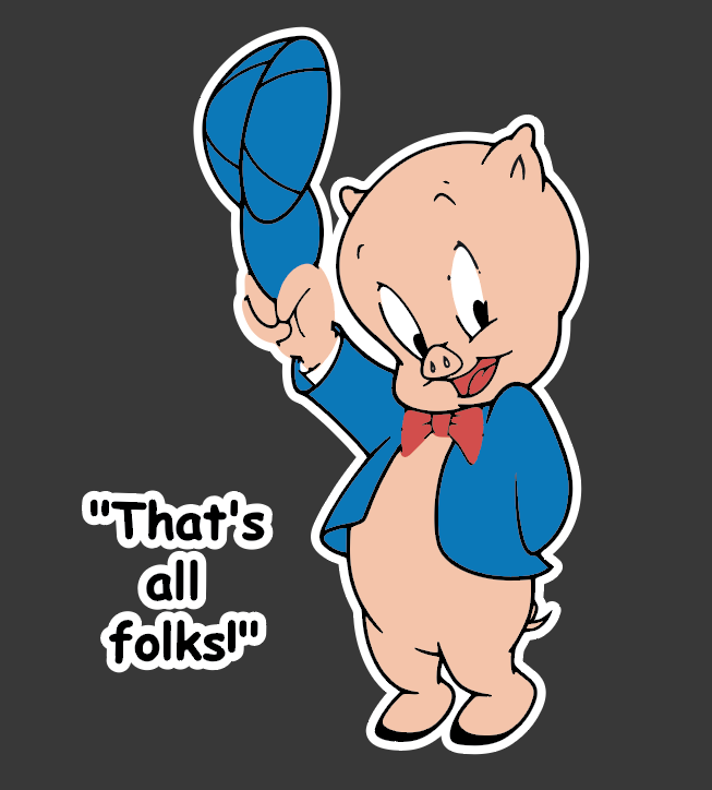 Porky Pig That's All Folks Vinyl Decal Car Truck SUV Laptop Porky Pig ...