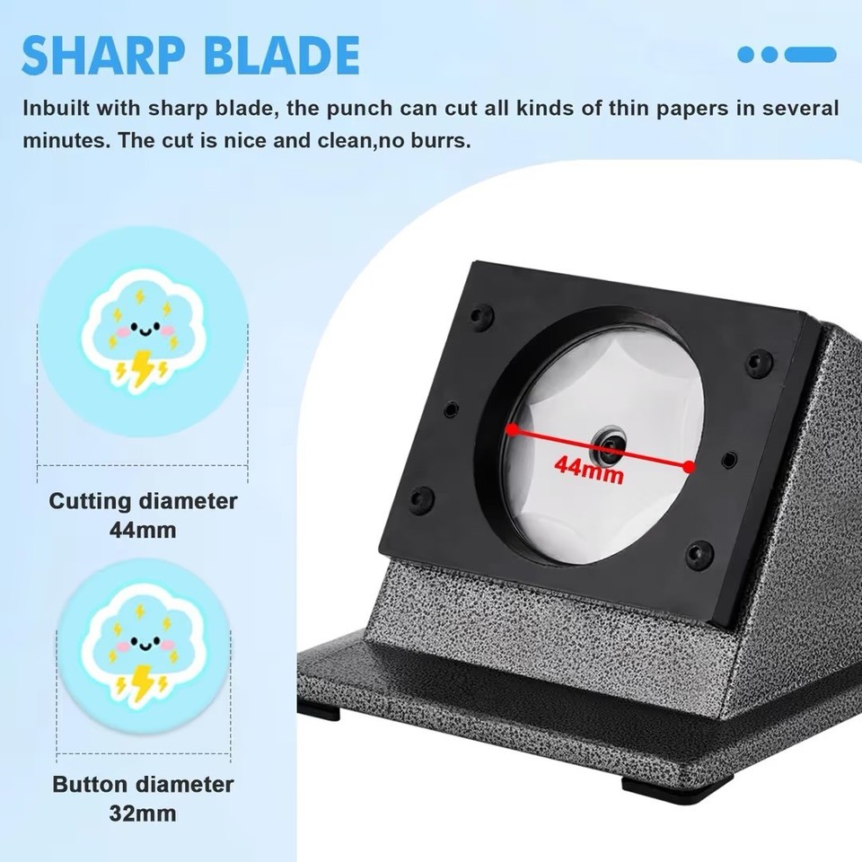 Graphic Punch Die Cutter Button Paper Desktop Metal Round Badge Button ...