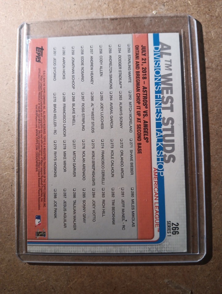 2019 Topps - Checklist Shohei Ohtani, Alex Bregman #266 | eBay