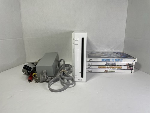 Nintendo Wii Console Bundle RVL-001 GameCube Compatible Cables & Games ...