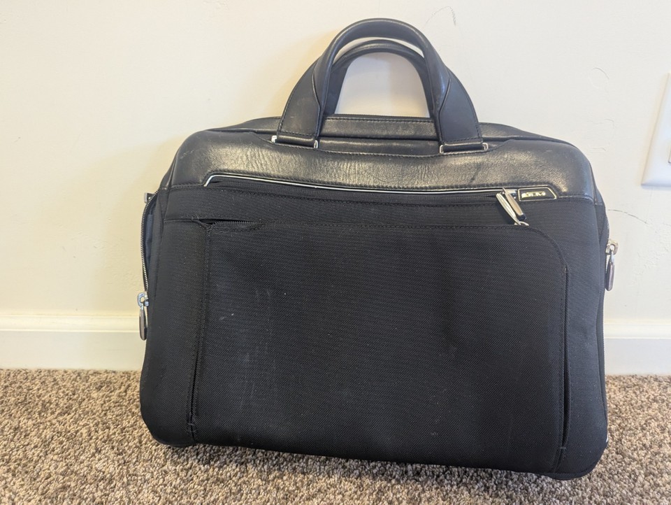 TUMI 'Arrive' Black Nylon/Leather Sawyer Briefcase - 255002D2 | eBay