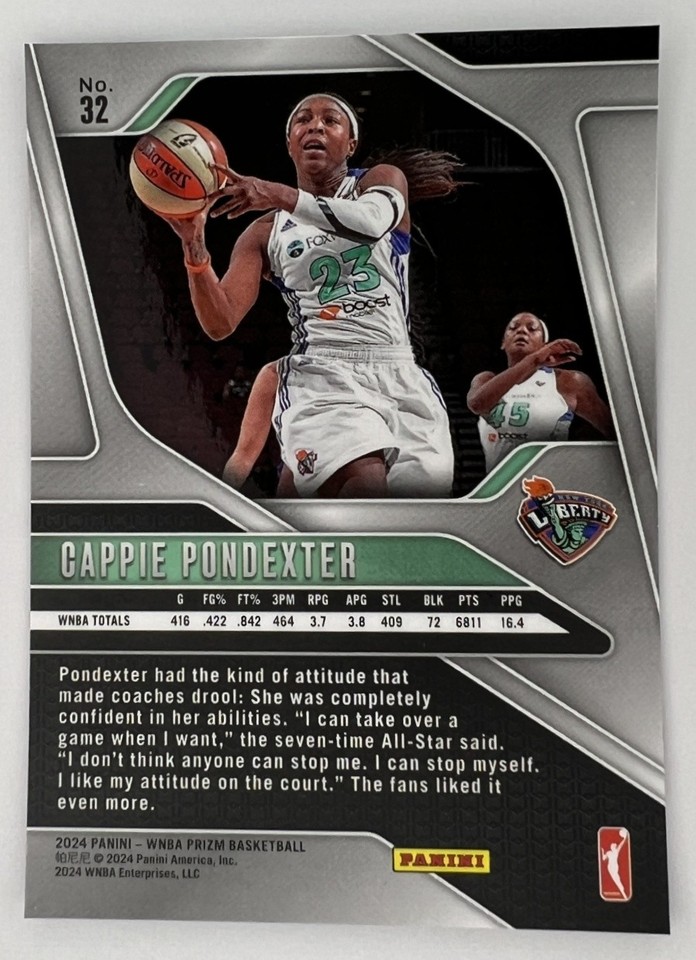 Cappie Pondexter 2024 Panini WNBA Prizm #32 Liberty | eBay