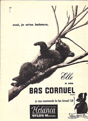 PUBLICITE ADVERTISING 014 1959 CORNUEL bas collants recommandé par elle ...
