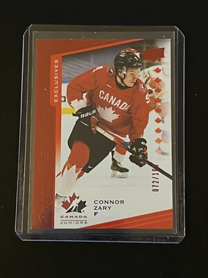 CONNOR ZARY EXCLUSIVES /165 - 2021 UPPER DECK TEAM CANADA PROGRAM OF ...
