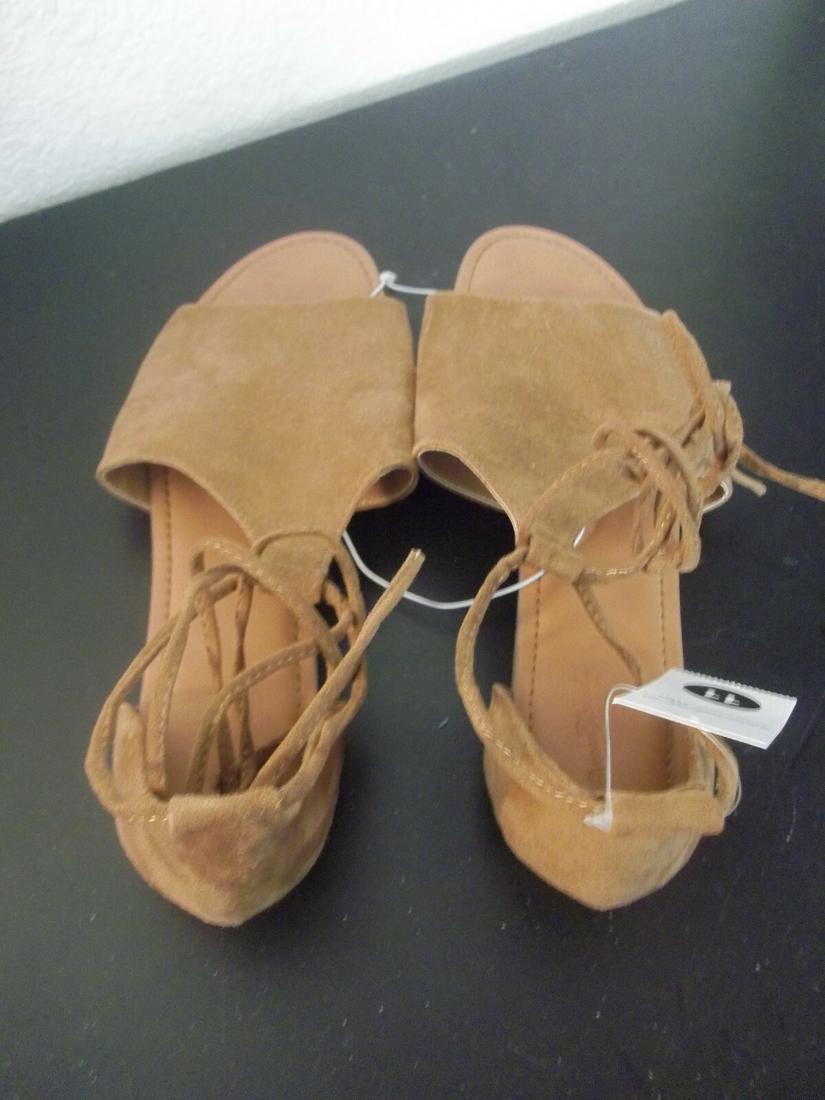 NEW Universal Thread Womens Aileen Lace Up Slide Sandals Cognac Faux ...