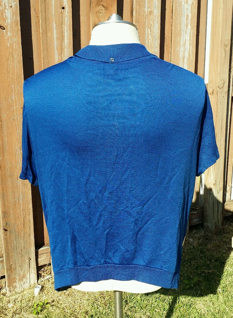 Vintage Men Rockabilly Atomic Blue Shirt Clubman Antonio Basso 60s ...