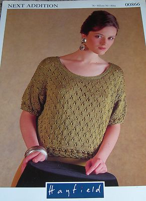 Hayfield Next Addition Knitting Pattern Lady's Patterned Short Sleeved ...