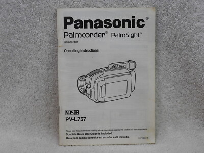 Panasonic Palmcorder PalmSight PV-L757, Operating Instructions Manual ...