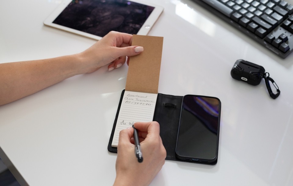 MOJO Notepad Phone Case for iPhone - Folding Wallet Case with Pen and ...